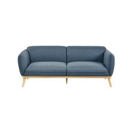 Beliani 3-Sitzer Sofa LJUNG in Blau/Braun - (W) 210 x (H) 82 x (L) 82 cm | Gr.: onesize
