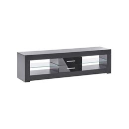 Beliani TV-Schrank ESQUIMALT in Schwarz/Silber - (W) 150 x (H) 40 x (L) 35 cm | Gr.: onesize