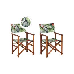 Beliani 6er-Set Gartenstuhl CINE in Bunt/Wei&szlig;/Gr&uuml;n | Gr.: onesize