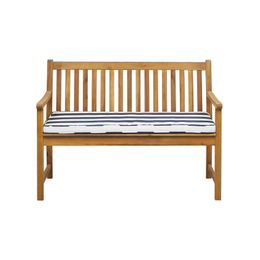 Beliani Gartenbank VIVARA in Braun/Wei&szlig;/Blau - (W) 120 x (H) 88 x (L) 61 cm | Gr.: onesize