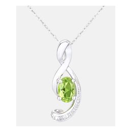 Diamant L'&eacute;ternel Halskette mit Anh&auml;nger aus 375 Wei&szlig;gold mit Diamant mit Peridot | Gr.: onesize