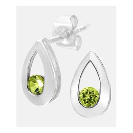 Diamant L'&eacute;ternel Ohrstecker aus 375 Wei&szlig;gold mit Peridot | Gr.: onesize