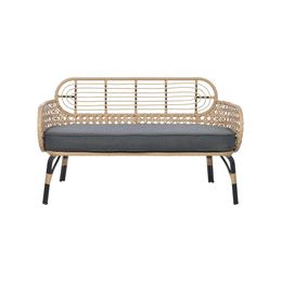 Beliani Gartenbank PRATELLO in Naturfarben/Beige/Grau - (W) 122 x (H) 79 x (L) 59 cm | Gr.: onesize