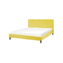 Beliani Doppelbett FITOU in Gelb/Braun - (W) 170 x (H) 87 x (L) 214 cm | Gr.: onesize