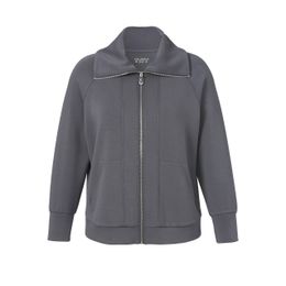 Via Appia Due Damen Sweatjacke "Via Appia Due Jacke", grau, Gr. 44, uni, Obermaterial: 49% Viskose CV. 43% Polyester PES. 8% Elasthan EL.,
