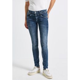 Street One Damen Slim-fit-Jeans, blau, Gr. 36, unifarben, Jeans, 89% Baumwolle, 8% Polyester, 3% Elasthan, Jeans, Middle Waist