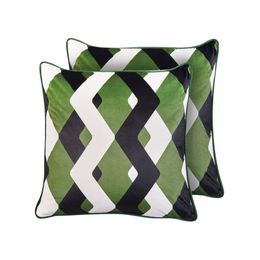 Beliani 2er-Set Gartenkissen SWAY in Bunt/Wei&szlig;/Schwarz | Gr.: onesize