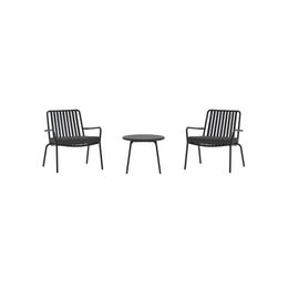 ebuy24 Lounge-Set Mykonos (3-teilig) Schwarz 50 x 50 cm | Gr.: onesize