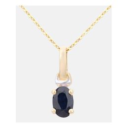 Diamant L'&eacute;ternel Halskette mit Anh&auml;nger aus 375 Gelbgold mit Saphir | Gr.: onesize