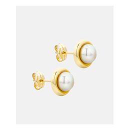 Diamant L'&eacute;ternel Ohrringe aus 585 Gelbgold mit Perle | Gr.: onesize
