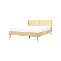Beliani Doppelbett MONPAZIER in Braun - (W) 167 x (H) 99 x (L) 209 cm | Gr.: onesize
