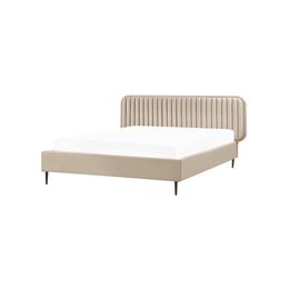 Beliani Doppelbett BRIN in Beige/Schwarz - (W) 194 x (H) 102 x (L) 215 cm | Gr.: onesize