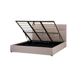 Beliani Doppelbett LAGORD in Beige/Schwarz - (W) 180 x (H) 84 x (L) 214 cm | Gr.: onesize