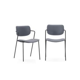 CALICOSY 2er-Set St&uuml;hle MAIKA in Dunkelgrau - (W)49 x (H)48 x (L)55 cm | Gr.: onesize
