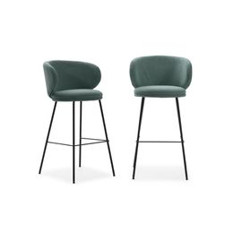 CALICOSY 2er-Set Barhocker RUSH in Gr&uuml;n - (W)56 x (H)65 x (L)53 cm | Gr.: onesize