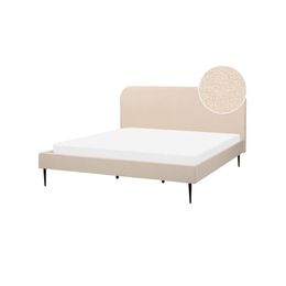 Beliani Doppelbett FLAYAT in Beige/Schwarz - (W) 193 x (H) 109 x (L) 215 cm | Gr.: onesize