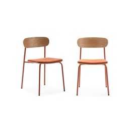 CALICOSY 2er-Set St&uuml;hle ADRIANA in Orange - (W)46 x (H)47 x (L)51 cm | Gr.: onesize