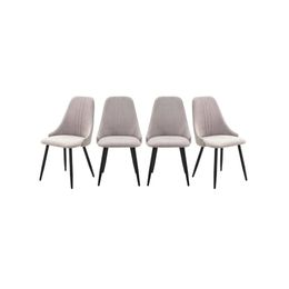 CALICOSY 4er-Set St&uuml;hle MANI in Hellgrau - (W) 50 x (H)91 x (L)57 cm | Gr.: onesize