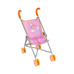 Haba Kinder Puppenbuggy "Regenbogen, rosa", rosa, Kunststoff, Metall, Polyester, H:100cm T:65cm, Puppenwagen