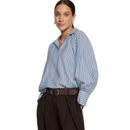 Zero Damen Klassische Bluse "Damen mit Kragen", blau, Gr. 36, bedruckt, Obermaterial: 85% Viskose, 11% Polyester, 4% Polyamid, Blusen