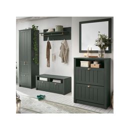 Furn.Design Garderobenkombination gr&uuml;n, Landhausstil, Garderobe Set 5-teilig 282 x 198 cm | Gr.: onesize