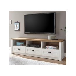 Furn.Design TV-Lowboard wei&szlig; Pinie, Eiche hell Landhaus, TV Unterteil 160 cm | Gr.: onesize
