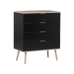 Beliani Kommode WALPI in Schwarz/Braun - (W) 79 x (H) 93 x (L) 40 cm | Gr.: onesize