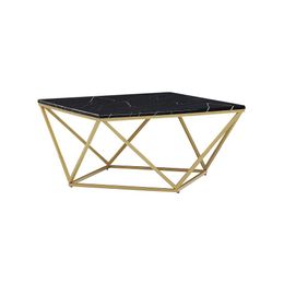 Beliani Couchtisch MALIBU in Schwarz/Gold - (W) 80 x (H) 40 x (L) 80 cm | Gr.: onesize