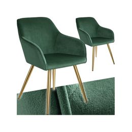 TecTake Wohnzimmerstuhl gepolstert, in Samtoptik, 58 x 62 x 82 cm | Gr.: onesize