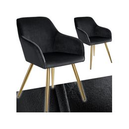 TecTake Wohnzimmerstuhl gepolstert, in Samtoptik, 58 x 62 x 82 cm | Gr.: onesize