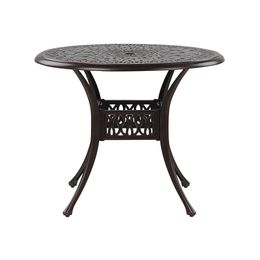 Beliani Runder Tisch ANCONA in Braun - (W) 90 x (H) 72 x (L) 90 cm | Gr.: onesize