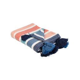 Beliani Kuscheldecke SENBUK in Bunt/Rot/Blau - (W) 130 x (H) 1 x (L) 150 cm | Gr.: onesize