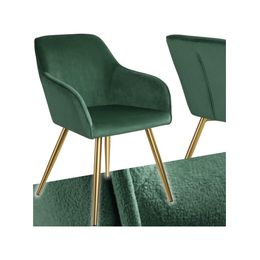 TecTake K&uuml;chenstuhl gepolstert, in Samtoptik, 58 x 62 x 82 cm | Gr.: onesize