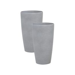 Beliani 2-tlg Outdoor Blumentopf ABDERA in Grau | Gr.: onesize