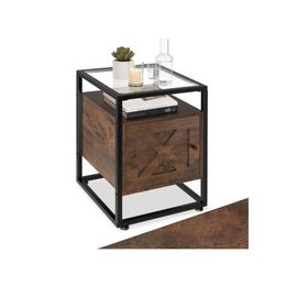 TecTake Couchtisch mit Glasplatte, h&ouml;henverstellbar, 40 x 43 x 60,5 cm | Gr.: onesize