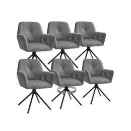 TecTake Drehbarer Armlehnstuhl in Samtoptik, gepolstert, , 56,5 x 54 x 86 cm | Gr.: onesize