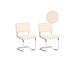 Beliani 2er-Set Esszimmerstuhl IRWIN in Beige/Silber | Gr.: onesize