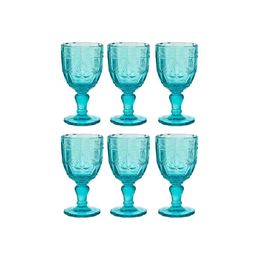 Butlers Weinglas VICTORIAN 6er-Set in T&uuml;rkis | Gr.: onesize