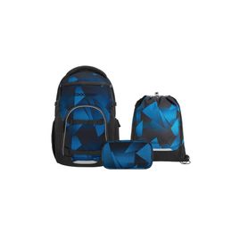 Coocazoo Schulrucksack-Set BYTE "Electric Ice" 3-tlg. in Schwarz/Blau | Gr.: onesize