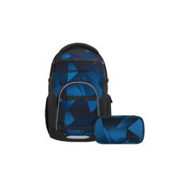Coocazoo Schulrucksack-Set BYTE "Electric Ice" 2-tlg. in Schwarz/Blau | Gr.: onesize