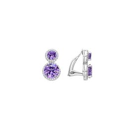 Luxenter Ohrringe aus 925er Sterlingsilber und Amethyst-Zirkonia mit Rhodiumbeschichtung | Gr.: onesize