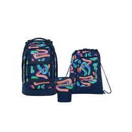 Satch Schulrucksack-Set PACK "Crazy Twist" 3-teilig in Blau/Rosa/Gr&uuml;n | Gr.: onesize