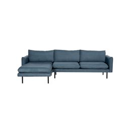Beliani Ecksofa VINTERBRO in Blau/Schwarz - (W) 279 x (H) 86 x (L) 162 cm rechtsseitig | Gr.: onesize