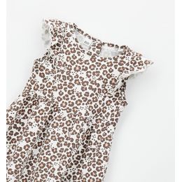 IDO M&auml;dchen Sommerkleid "BABY GIRL SUMMER DRESS", braun, Gr. 116, 95% Baumwolle, 5% Elasthan, Kleider