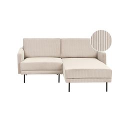 Beliani Ecksofa BREDA in Beige/Schwarz - (W) 192 x (H) 85 x (L) 155 cm linksseitig | Gr.: onesize