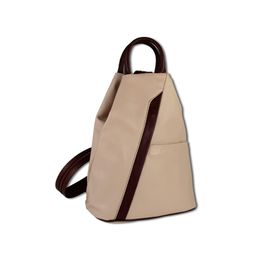 Toscanto Cityrucksack, Schultertasche Leder rosa, braun ca. 26cm | Gr.: onesize