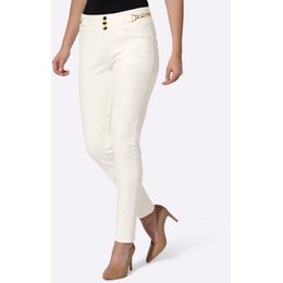 Heine Damen Push-up-Jeans, wei&szlig;, Gr. 42, unifarben, 98% Baumwolle, 2% Elasthan, Jeans
