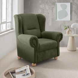 Ohrensessel Home Affaire, B:92cm H:102cm T:89cm, gr&uuml;n, 100% Polyester, Sessel, "Torello Relaxsessel, toller Sitzkomfort, Breite 92cm, hohe