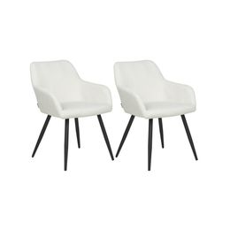Beliani 2er-Set Esszimmerstuhl CASMALIA in Wei&szlig;/Schwarz | Gr.: onesize