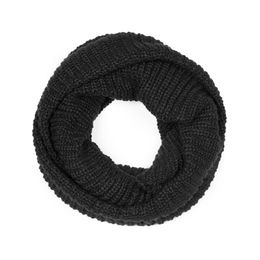 styleBREAKER Strick Loop Schal in Schwarz | Gr.: onesize